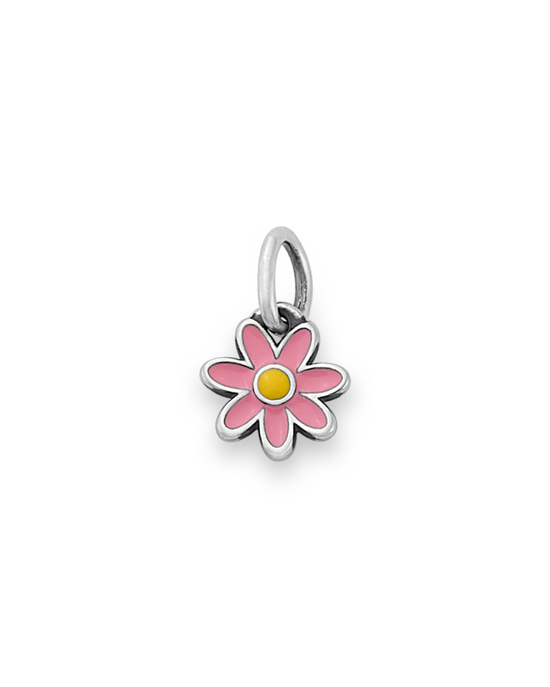 Enamel Pink and Yellow Mini Flower Charm – Consuela