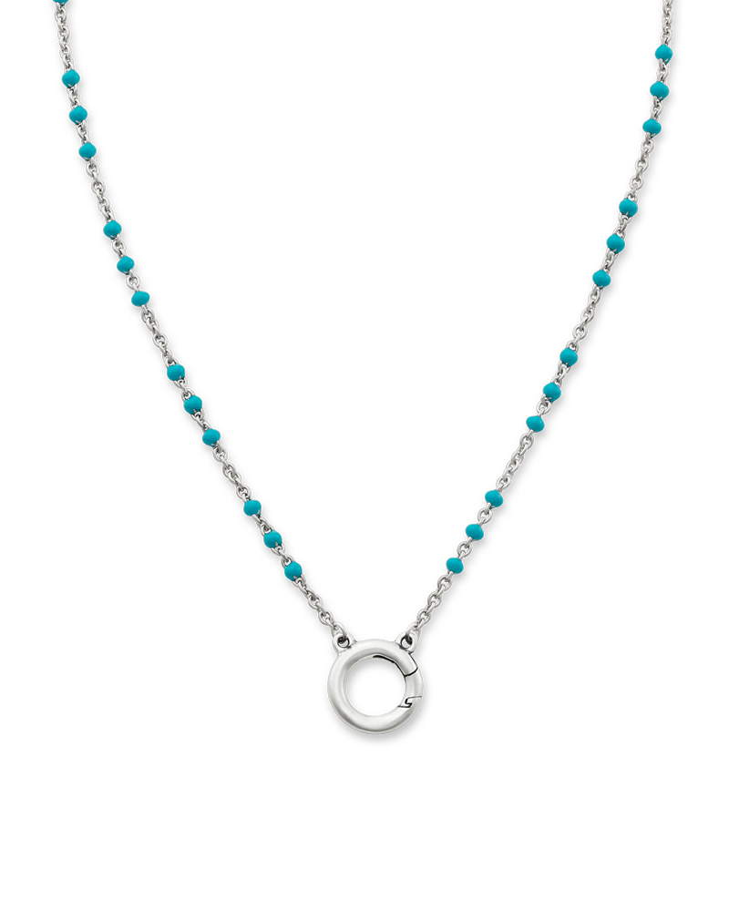 Enamel Beaded Chain Changeable Charm Holder Necklace – Consuela