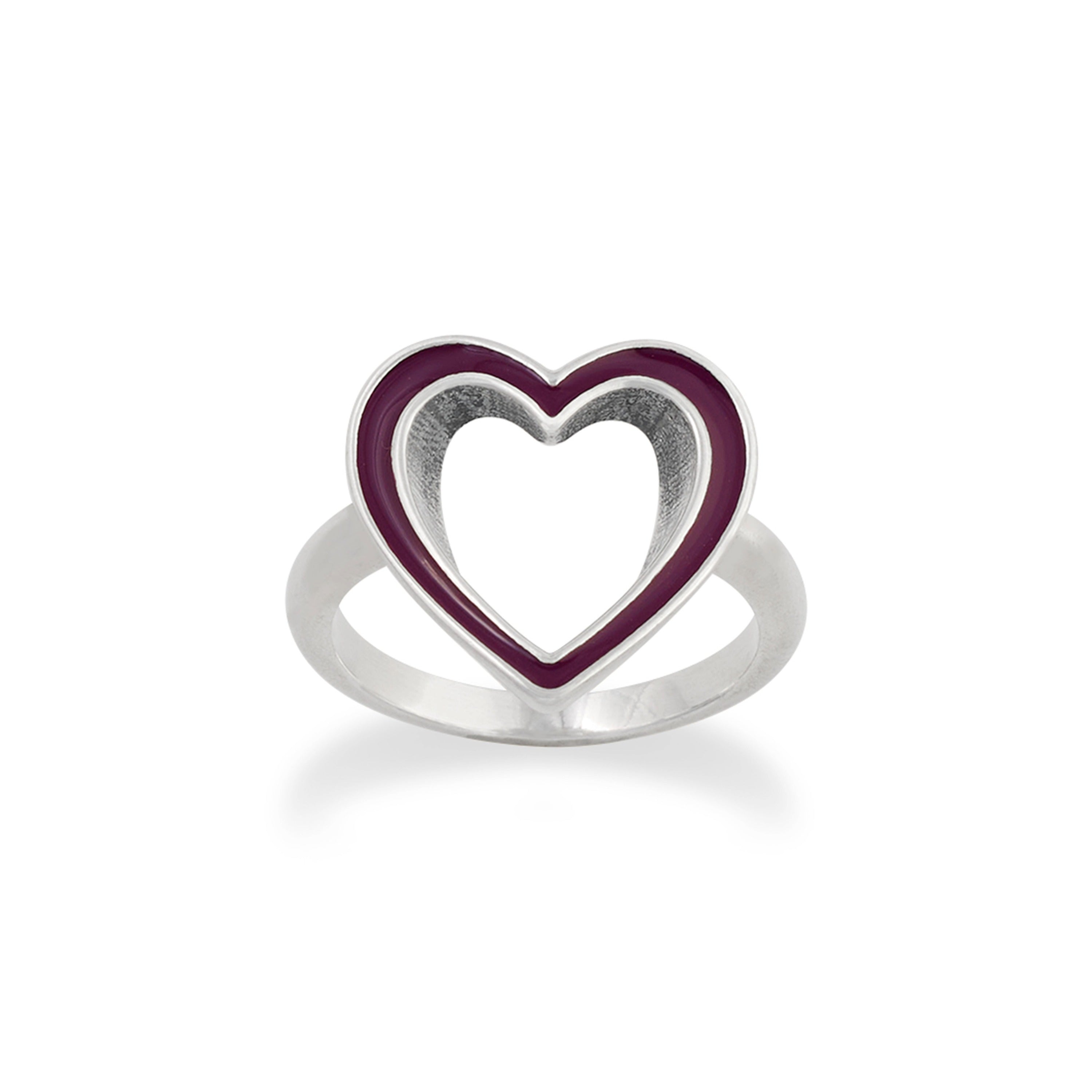 Enamel Purple Open Heart Ring – Consuela